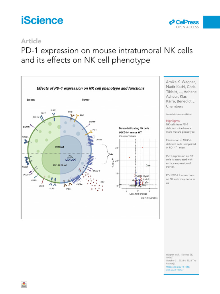 3_PD-1 Expression on Mouse Intratumoral NK Cells and Its Effects on NK Cell Phenotype | PDF ...