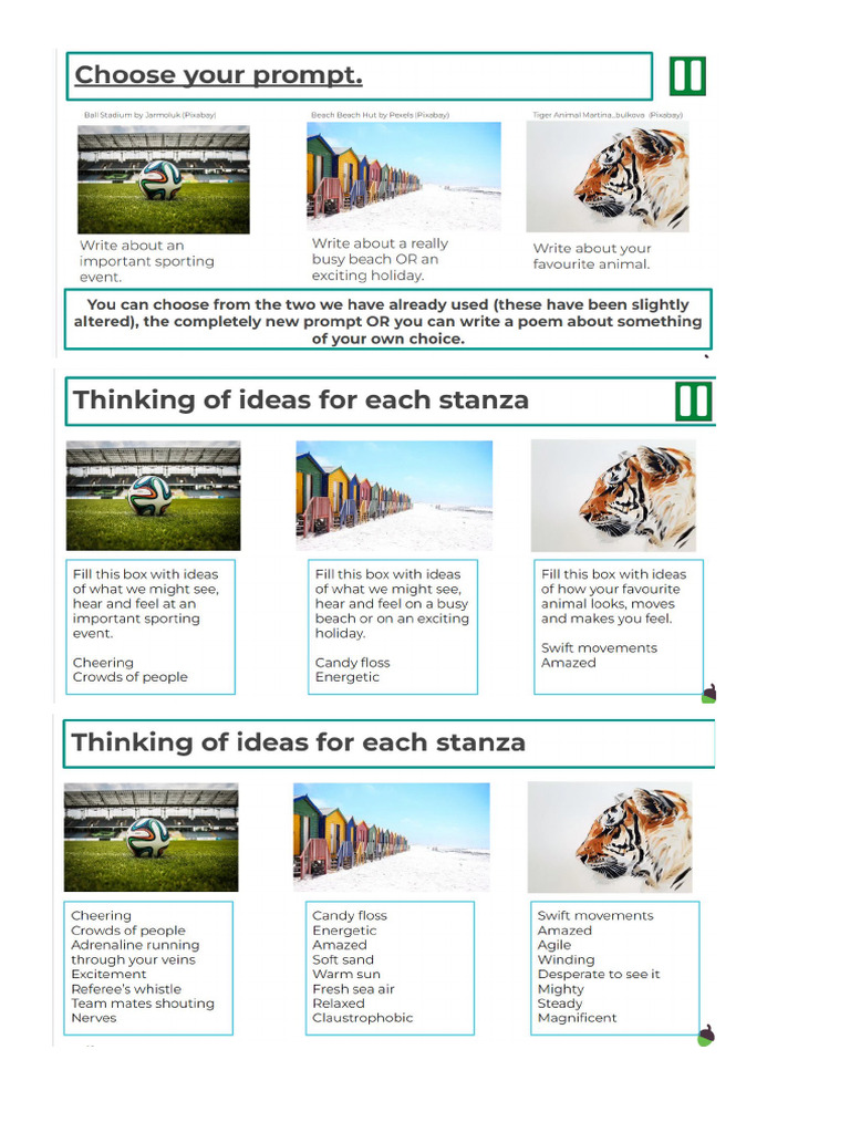 Poetry Writing Ideas Planning Prompts and Task - Strike Day | PDF