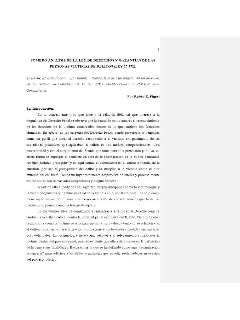 Somero Análisis de La Ley de Derechos y Garantías de Las Personas ...