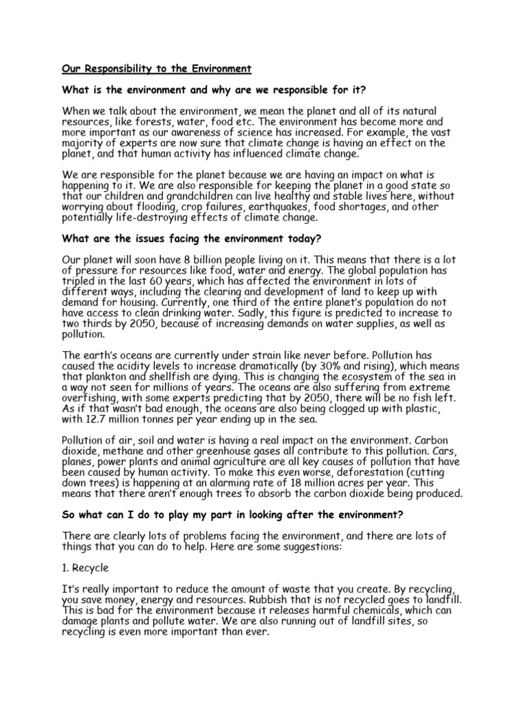 Environment-Comp KS3 DONE | PDF | Human Impact On The Environment ...