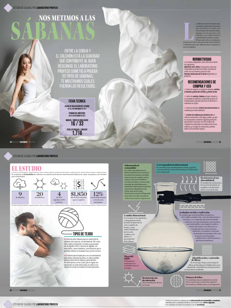 Estudio de Calidad Sabanas | PDF | Textiles | Laboratorios