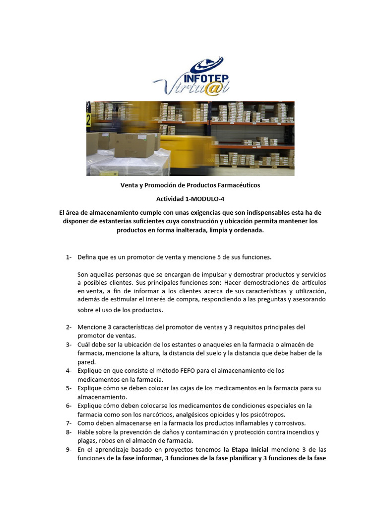 Actividad 1 Modulo-4-Venta y Promoción de Productos Farmacéuticos | PDF