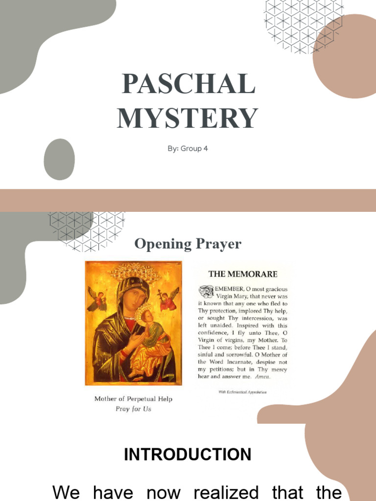 Understanding the Paschal Mystery | PDF | Jesus | Sacrifice
