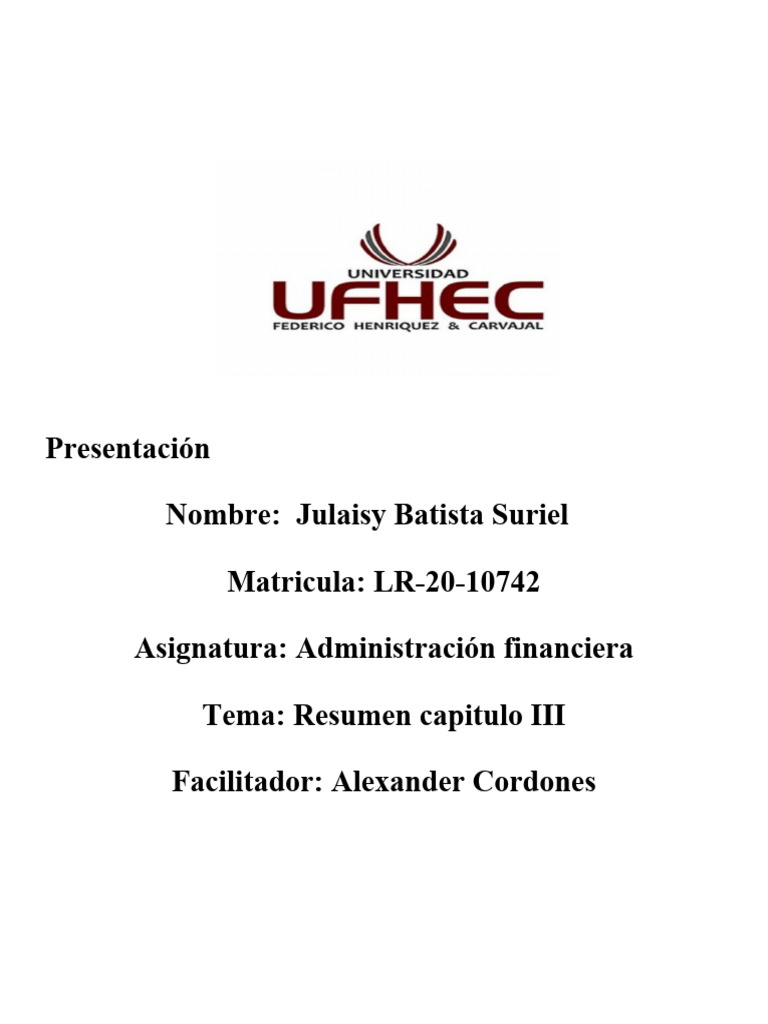 Resumen Capitulo 3 | PDF | Compartir (Finanzas) | Deuda