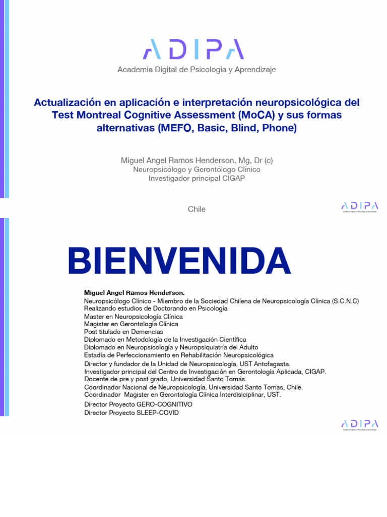 Actualización sobre el Test MoCA en Chile | PDF