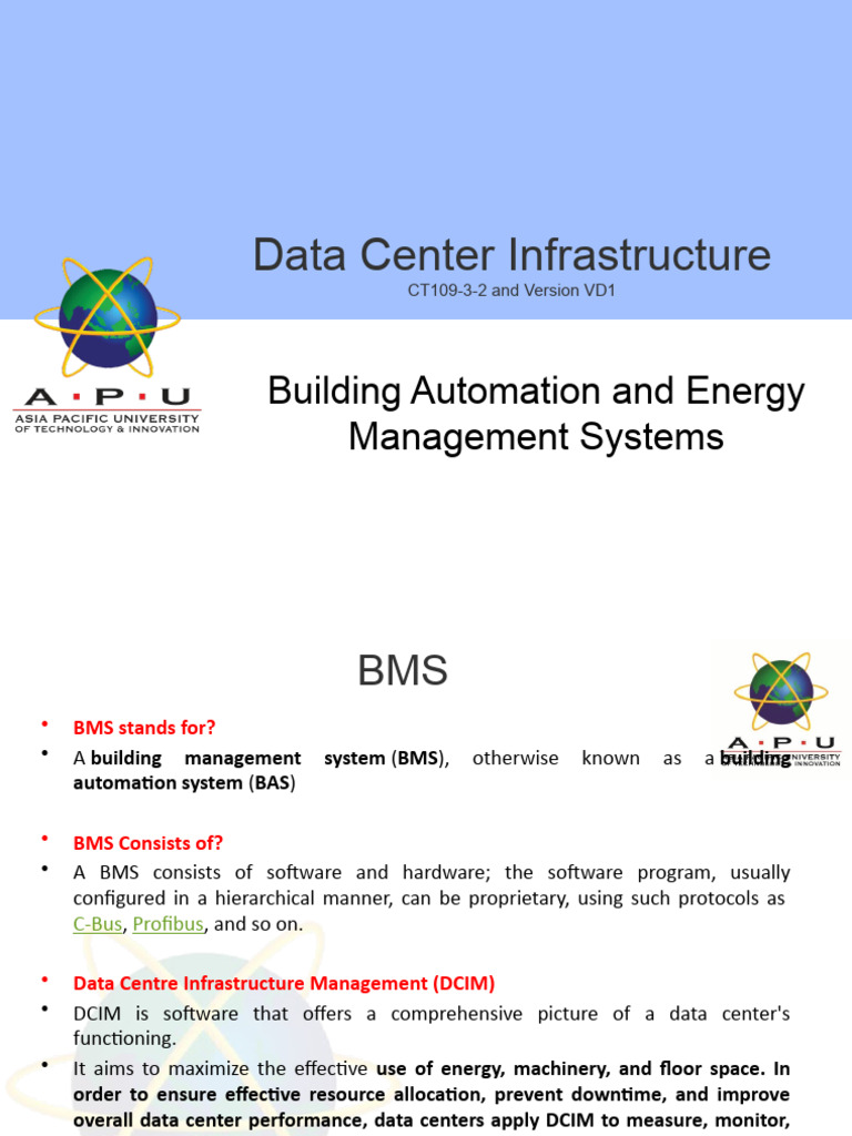 BMS and DCIM in Energy Management | PDF | Building Automation | Data Center