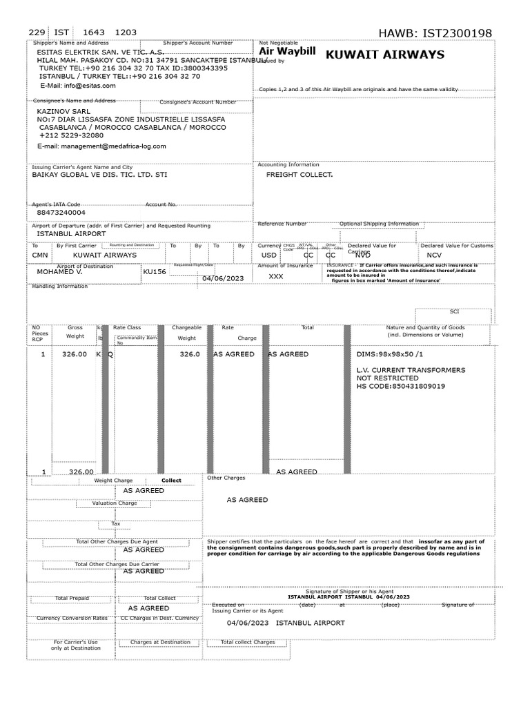 1649 Hawb Fınal | PDF | Economies | Transport