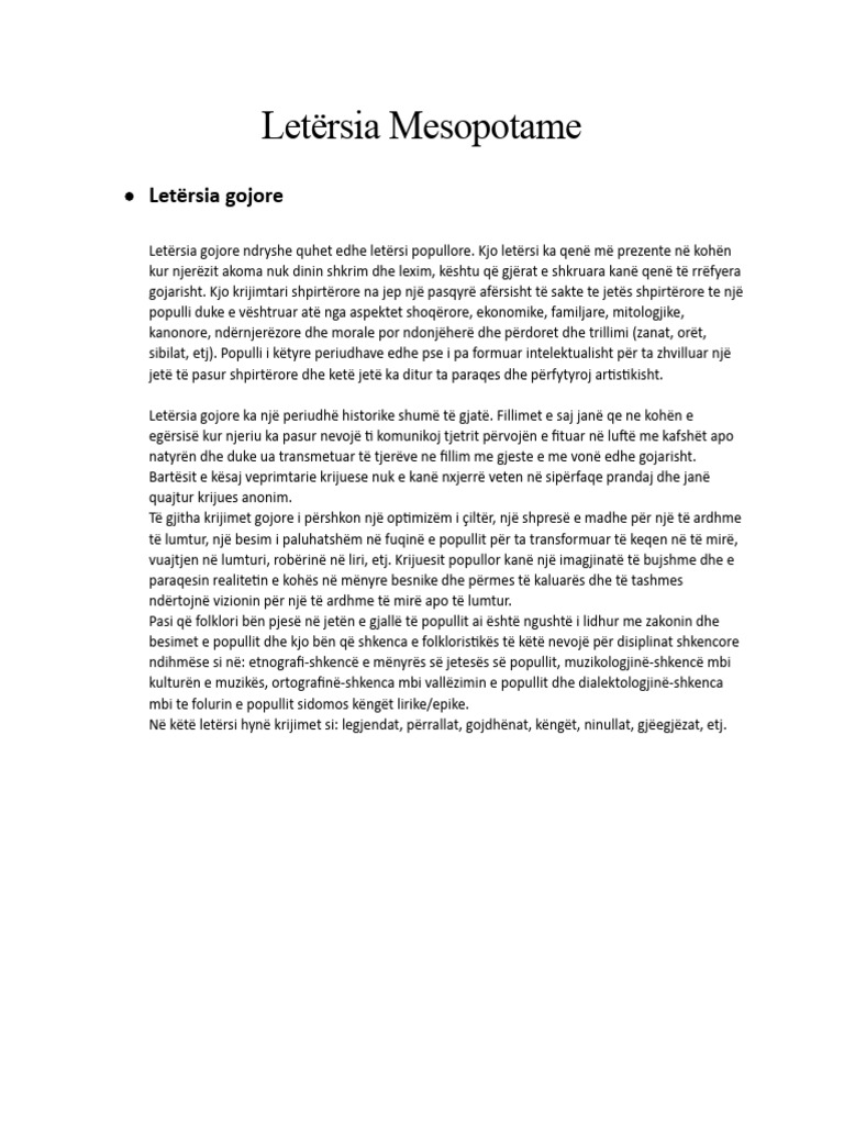 Letërsia Mesopotame | PDF