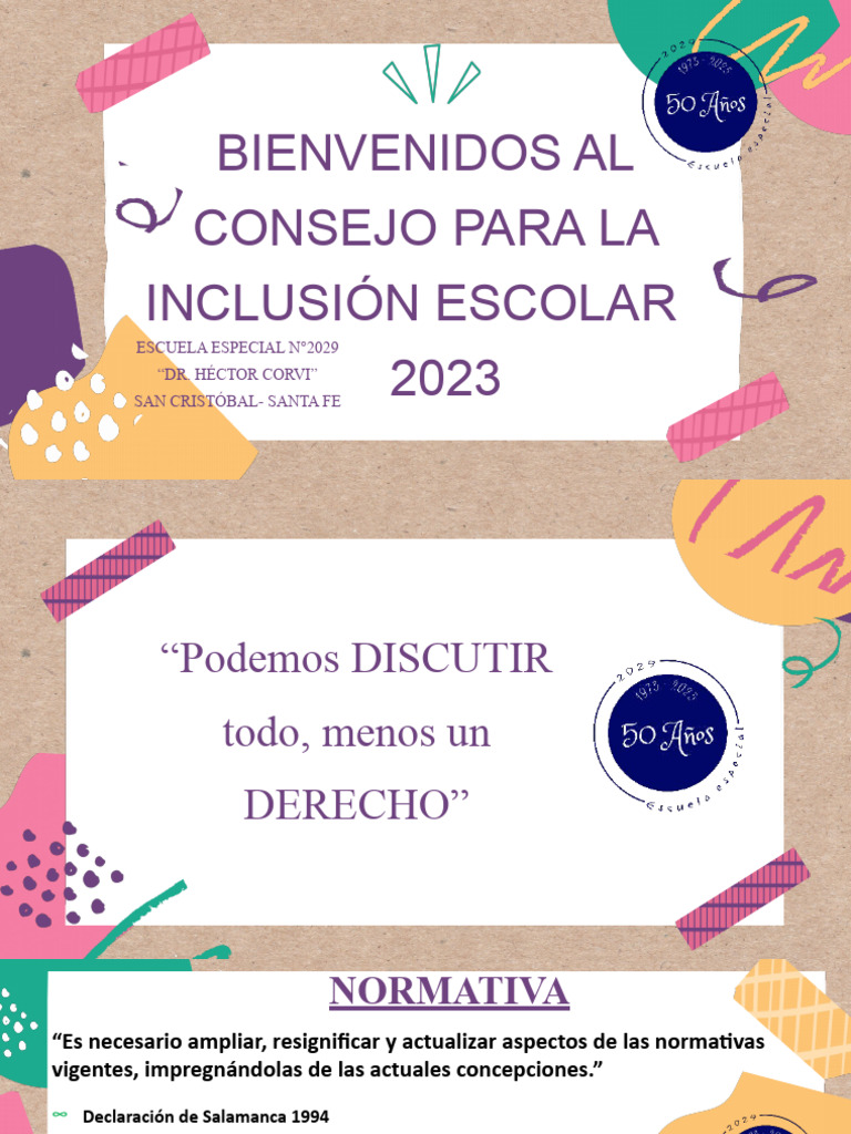 Consejo para La Inclusión Escolar - Escuela Especial N°2029 - 19-10 ...