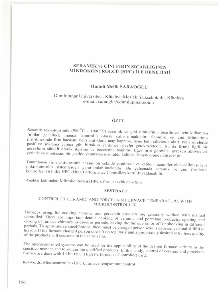 Seram K Ve N Firin Sicakli Inin M Krokontrolc (HPC) Le Denet M (#411966) - 451844 | PDF