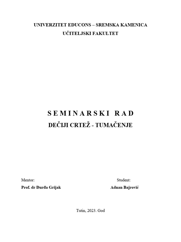 Deciji Crtež - Adnan | PDF