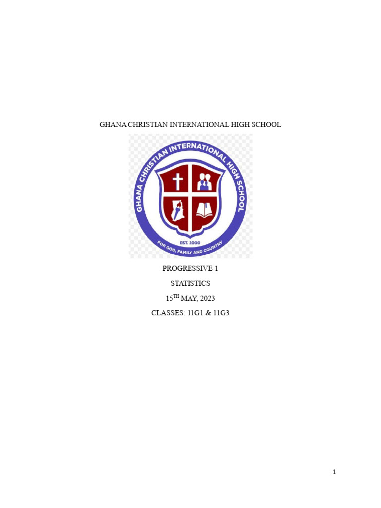 Ghana Christian International High School | PDF | Histogram | Statistics