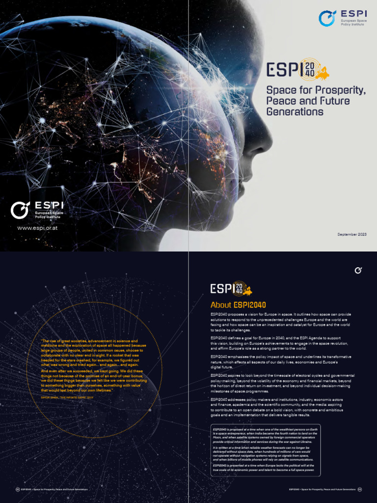ESPI 2040: Space For Prosperity, Peace and Future Generations | PDF | European Union | Satellite