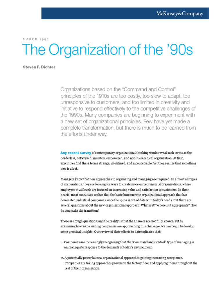 The Organization of The 90s | PDF | Top Down And Bottom Up Design ...