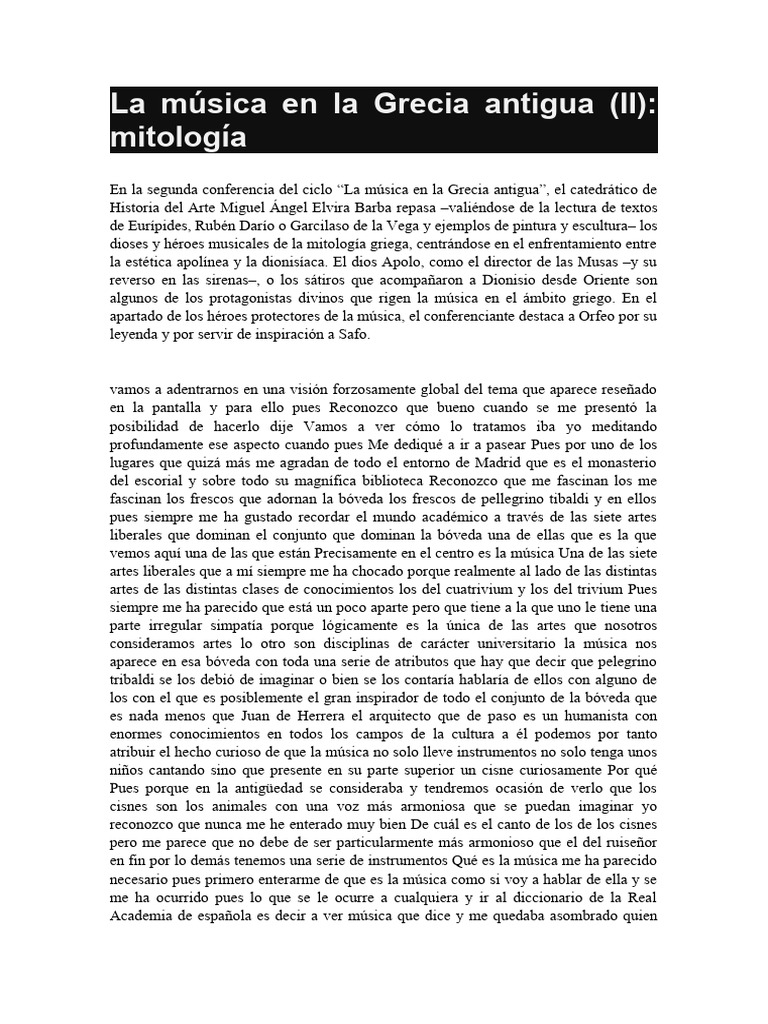 La Música en la Grecia Antigua | PDF