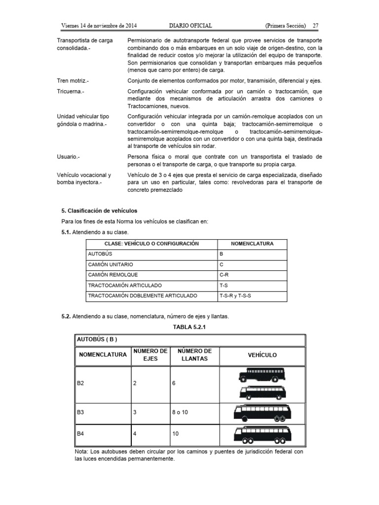 NOM 012 SCT 2 2014 Vehículos y Dimensiones | PDF | Camión | Transporte