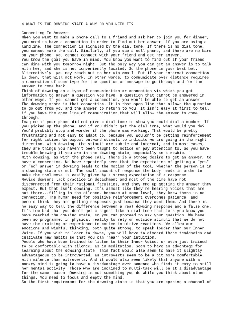 Intro to Dowsing for Beginners | PDF | Telephone Call | Mind