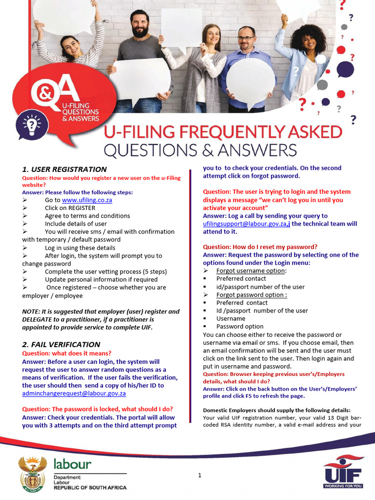UIF UFILING FAQ Vol2 | PDF | User (Computing) | Password
