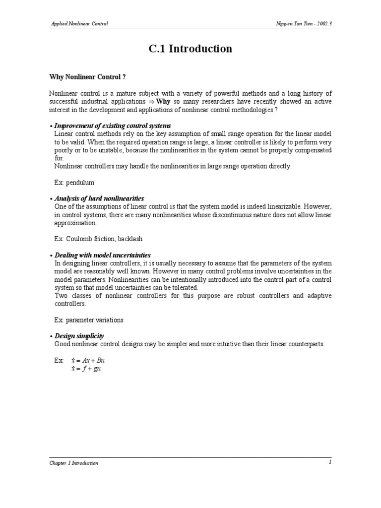 Applied Nonlinear Control | PDF | Control Theory | Nonlinear System Applied Nonlinear Control | PDF | Control Theory | Nonlinear System
