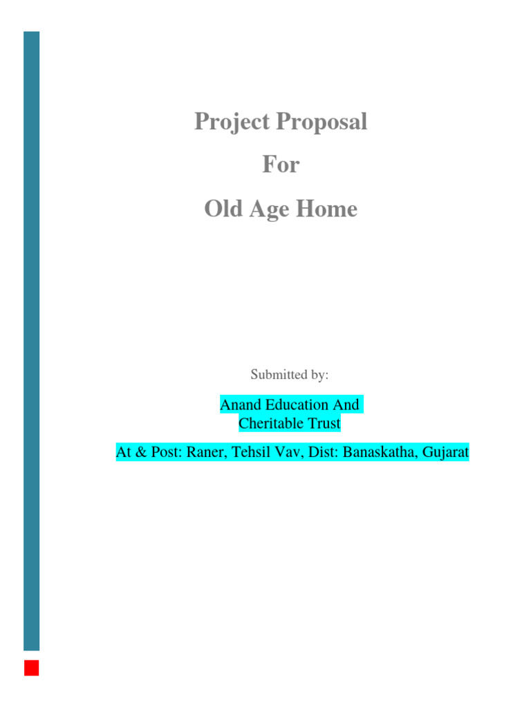 Old Age Home Project Proposal in Gujarat | PDF | Ageing | Old Age