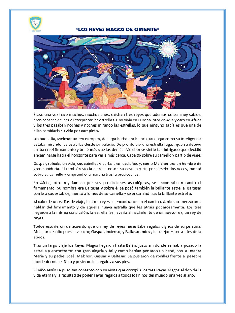 Comprensión Lectora - Los Reyes Magos | PDF | Reyes Magos