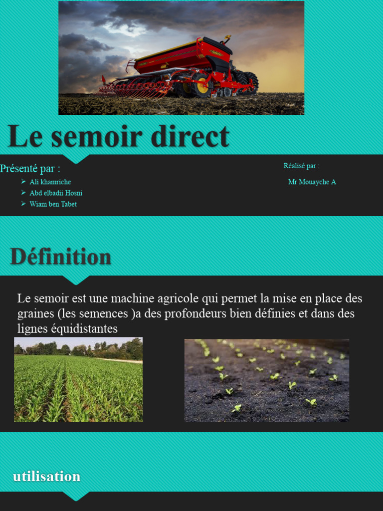 Semoir Direct : Définition et Utilisation | PDF | Semis | Agriculture