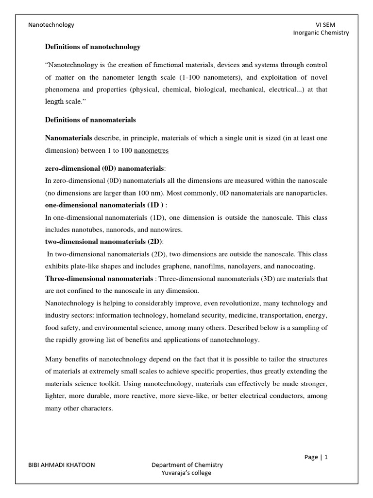 Nanotechnology | PDF | Nanotechnology | Nanomaterials Nanotechnology | PDF | Nanotechnology | Nanomaterials