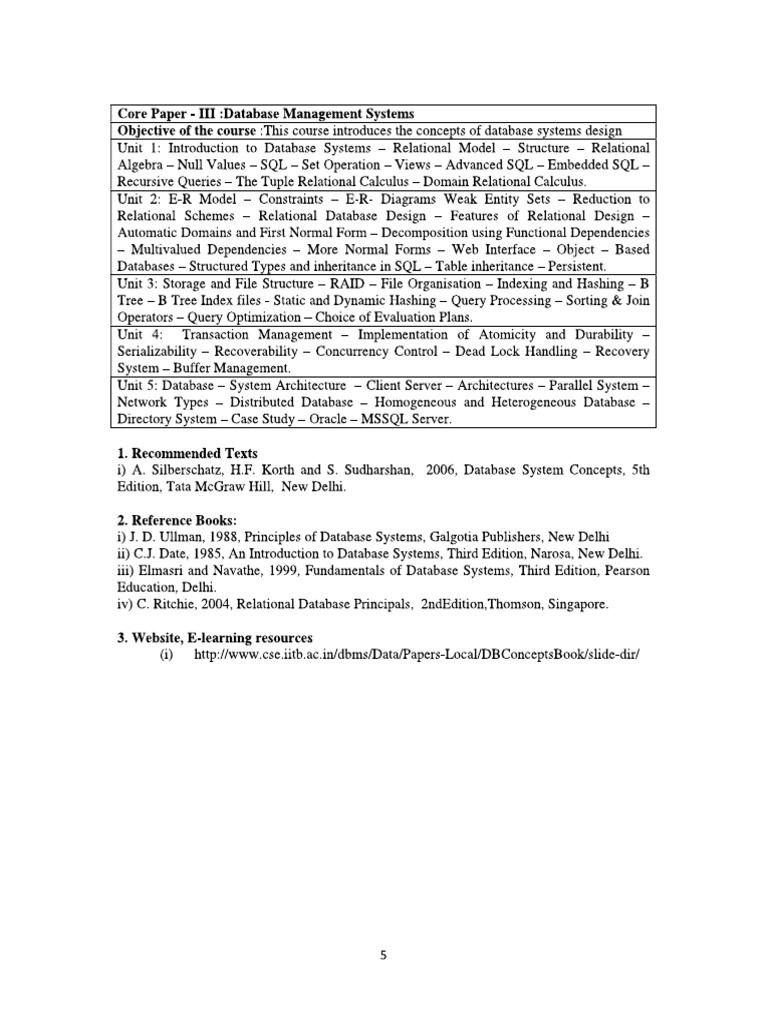 DBMS Syllabus | PDF DBMS Syllabus | PDF
