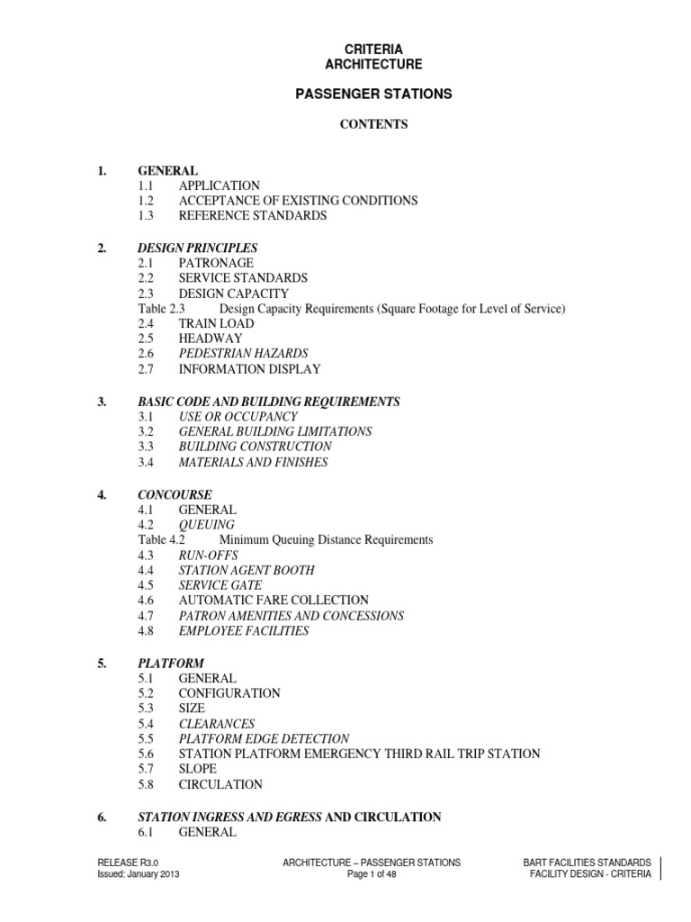 Criteria Architecture Passenger Stations Pdf Tile Bay Area Rapid Transit