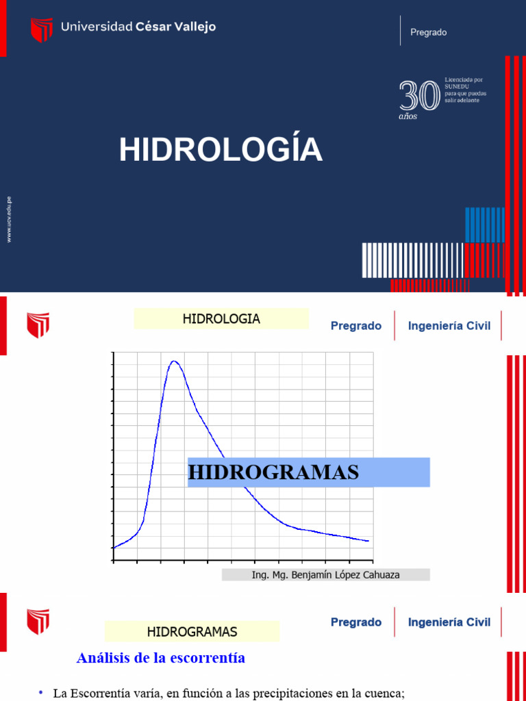 Sesión 11 - HIDROLOGÍA - Hidrogramas | PDF | Precipitación | Hidrología