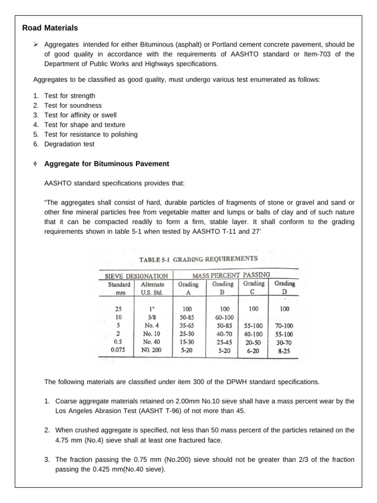 Quality Standards for Road Aggregates | PDF