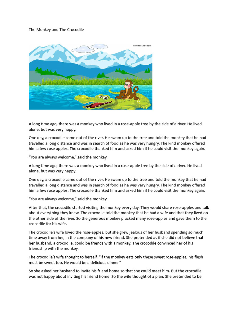 The Monkey and The Crocodile | PDF