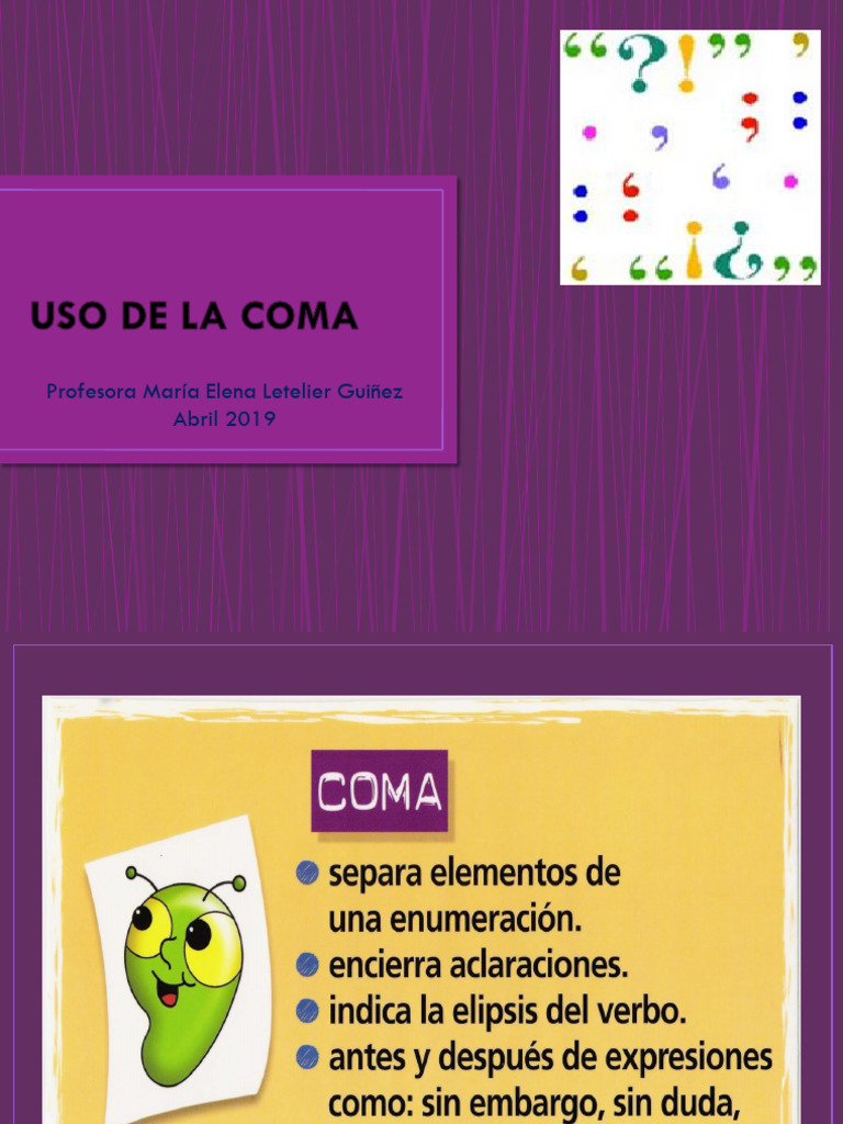 Ppt Uso de La Coma 1 | PDF