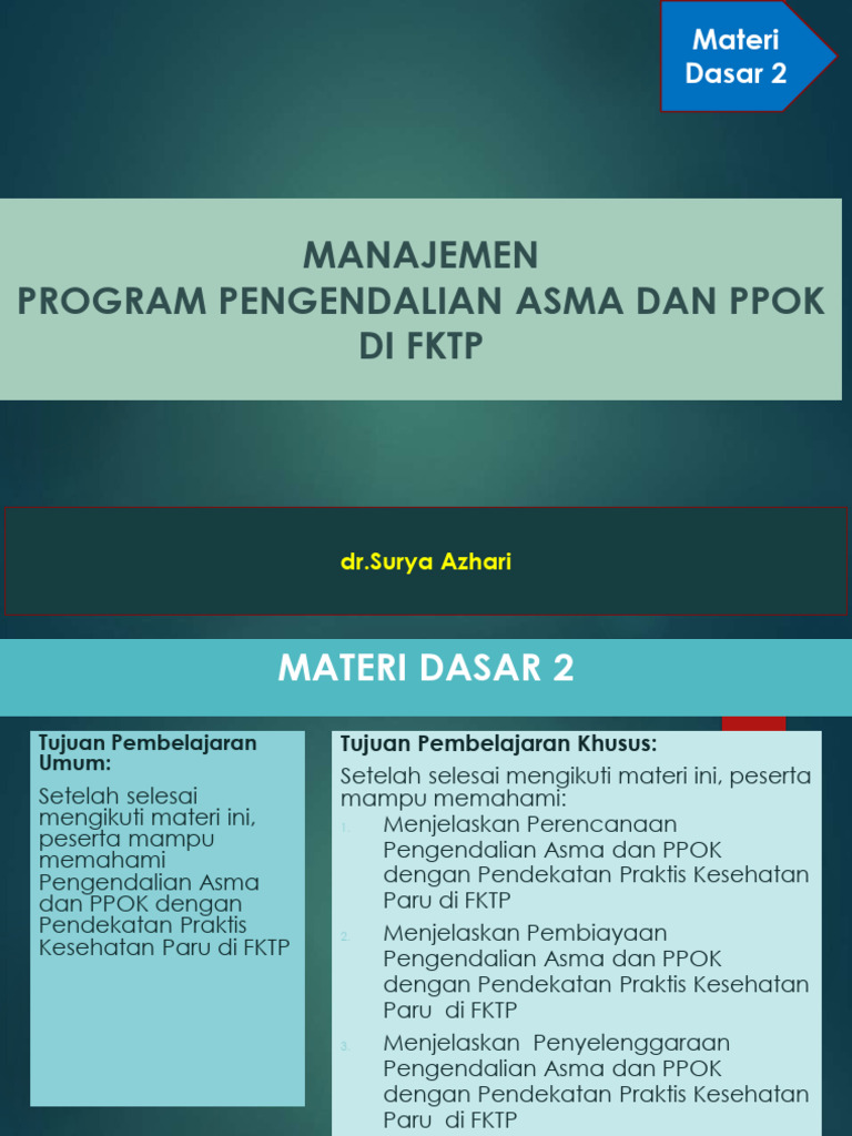 Manajemen Program Asma Dan PPOK Di FKTP - 2023 | PDF | Sains & Matematika