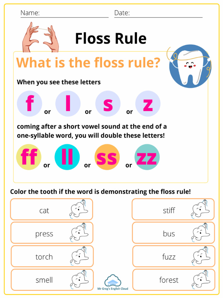 Floss Rule Worksheets | PDF