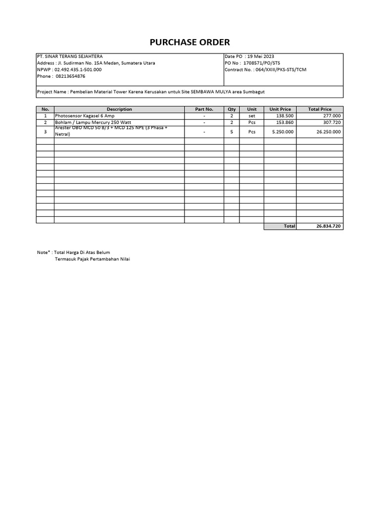 Purchase Order (PO) | PDF
