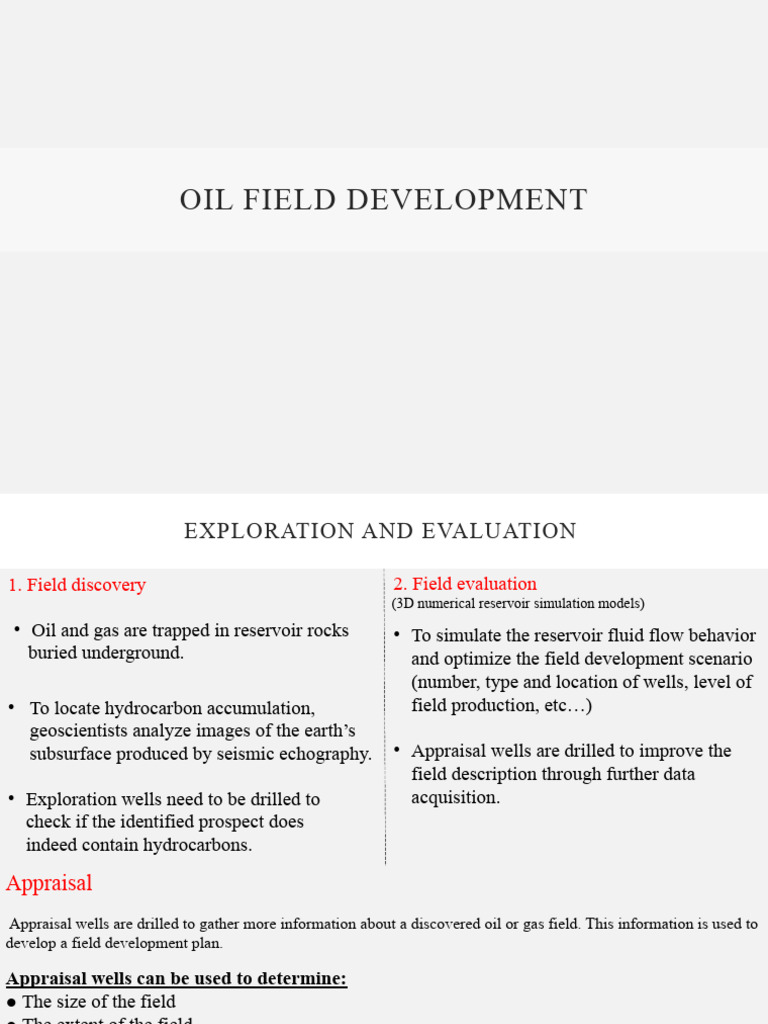 Oil Field Development | PDF | Petroleum Reservoir | Petroleum