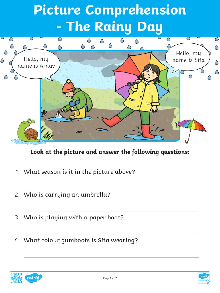 In en 1653370377 Picture Comprehension The Rainy Day - Ver - 4 | PDF