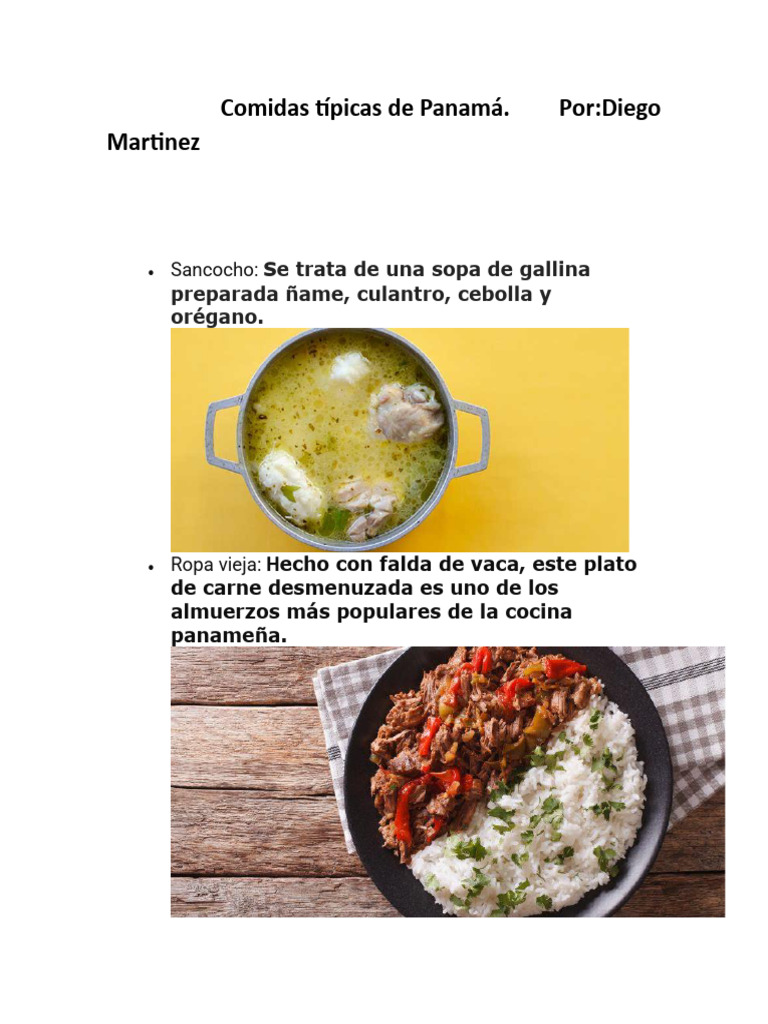 Comidas Típicas de Panamá | PDF | Cocina de las Americas | Preparación ...