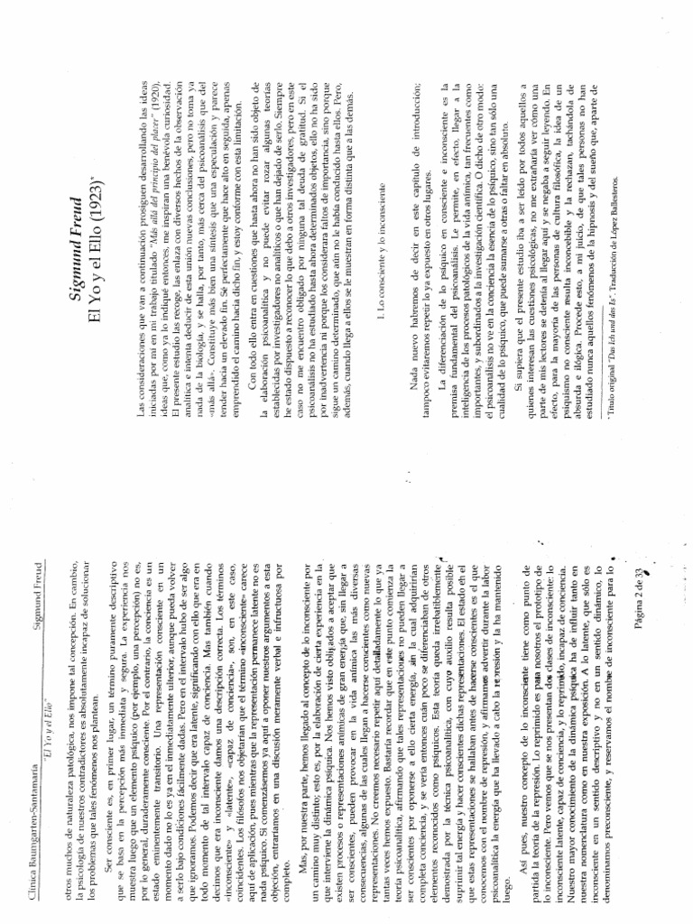 El Yo y El Ello - Sigmund Freud | PDF