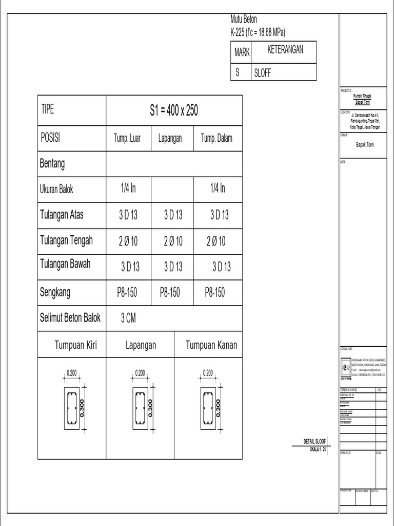 Ukuran Sloof Terbaru Pak Tomi Tegal | PDF