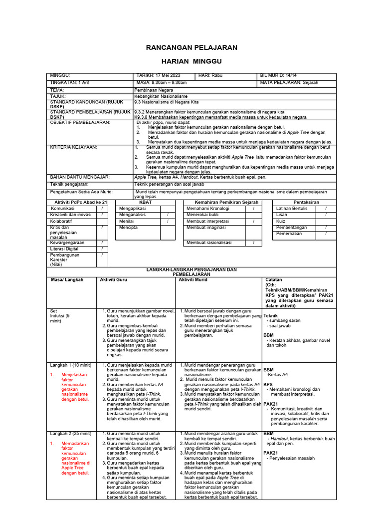 RPH MAKRO SEJARAH Nurul Izzaty Binti Azhar | PDF