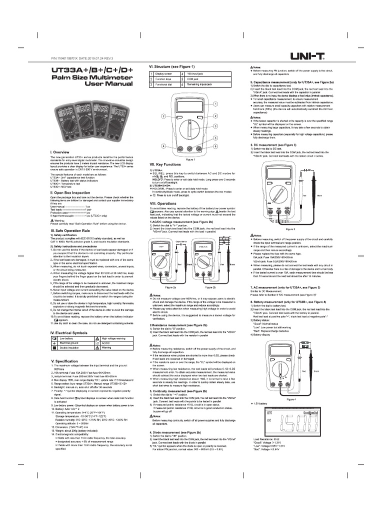 UT33A+ UT33B+ UT33C+ UT33D+ English Manual | PDF