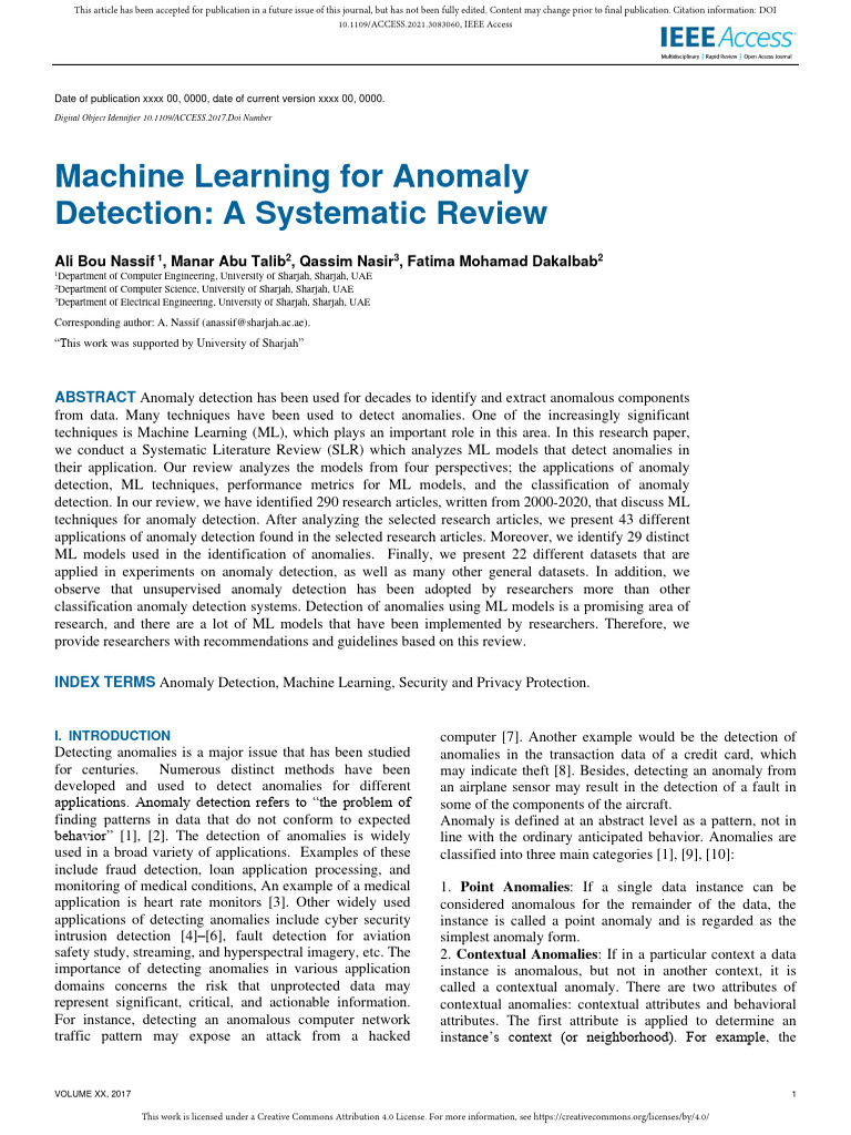 Machine Learning For Anomaly Detection A Systemati | PDF | Machine ...