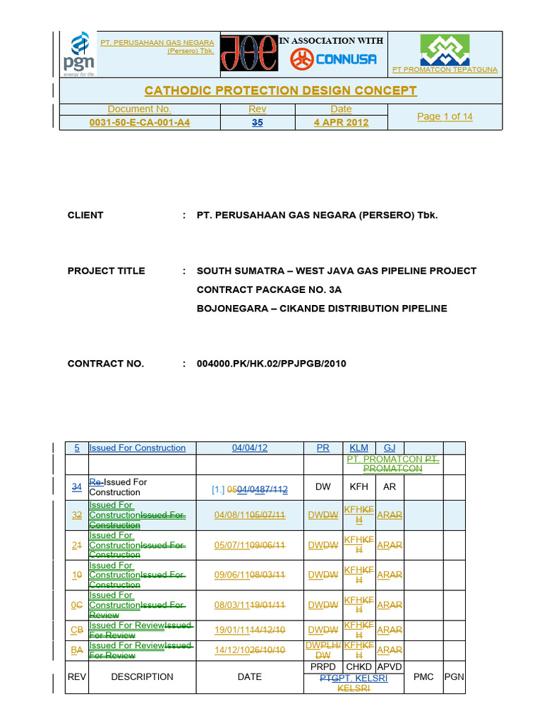 031 50 E CA 001 A4 Cathodic Protection Design Concept Rev 5 | PDF ...