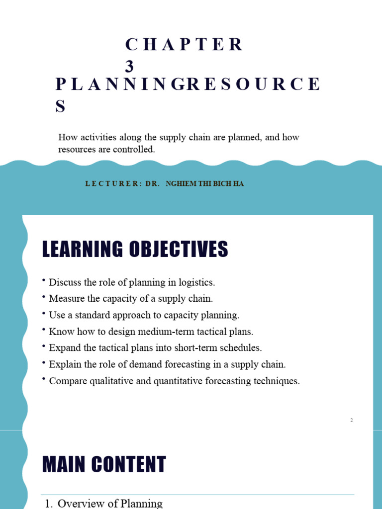 Chapter 3 - Planning Resources - FULL | PDF | Forecasting | Linear Regression