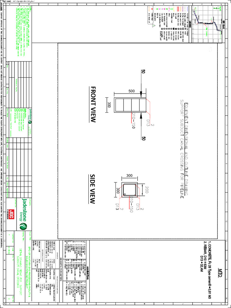 Detail Drawing Rebar For Support Foc Canal Crossing | PDF