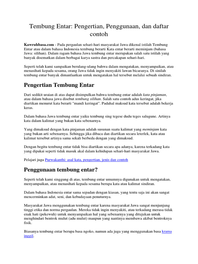 Tembung Entar | PDF