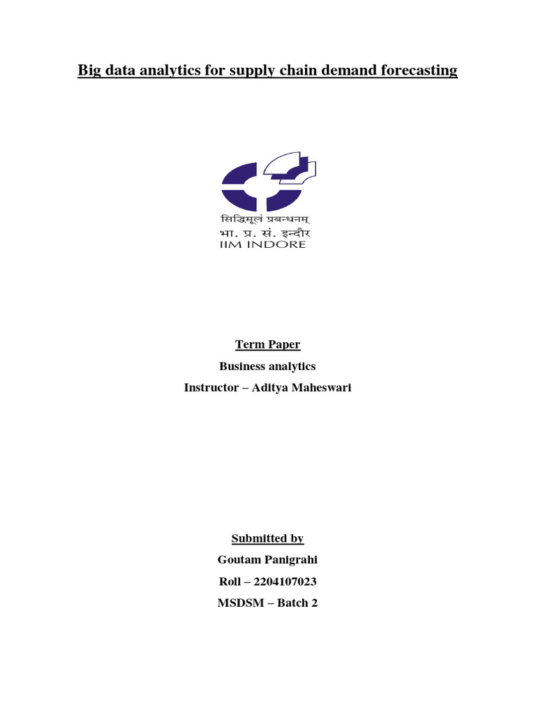 Term Paper Demand Forecasting | PDF | Predictive Analytics | Analytics