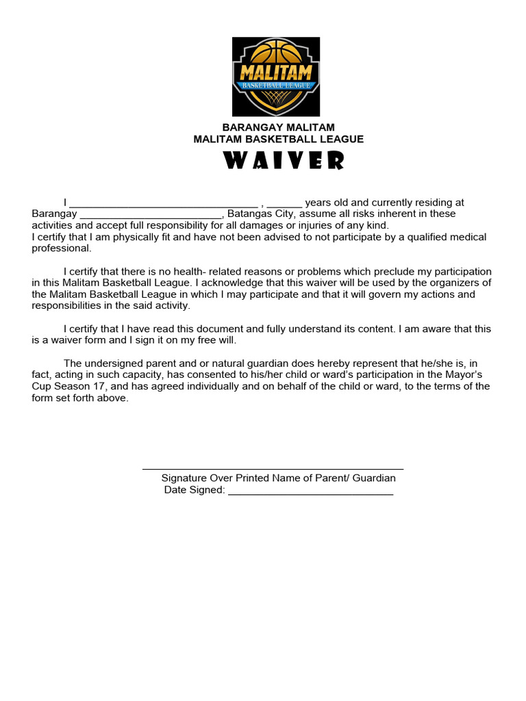 Waiver | PDF